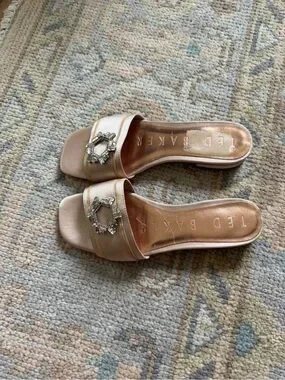 Ted Baker | Shoes | Ted Baker Rose Gold Twinkal Wedding Flats With ...